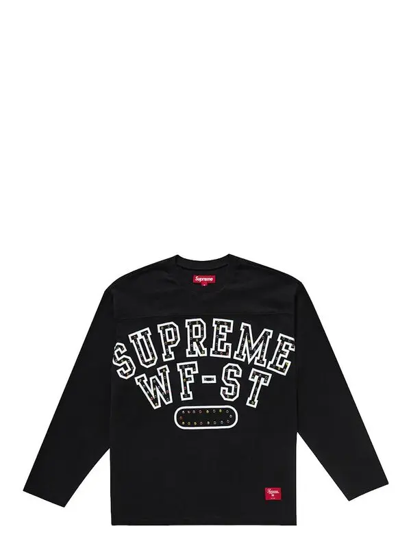 Supreme Athletic Studded Long Sleeve Top - Black