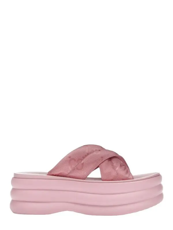 Gucci Gg Platform Slides - Pink