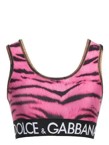 Dolce & Gabbana Cropped Tiger-print Jersey Top - Pink