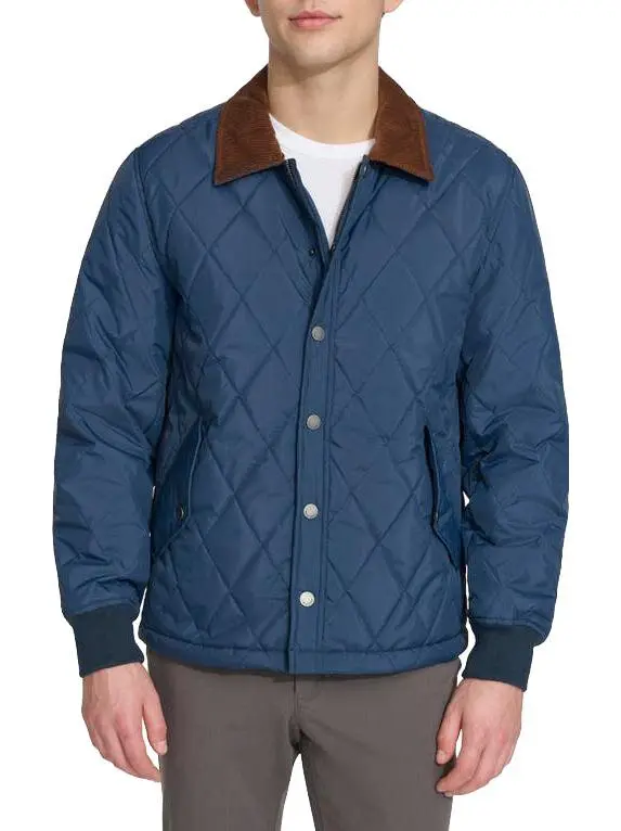 DOCKERS® Quilted Corduroy Collar Bomber Jacket - Navy
