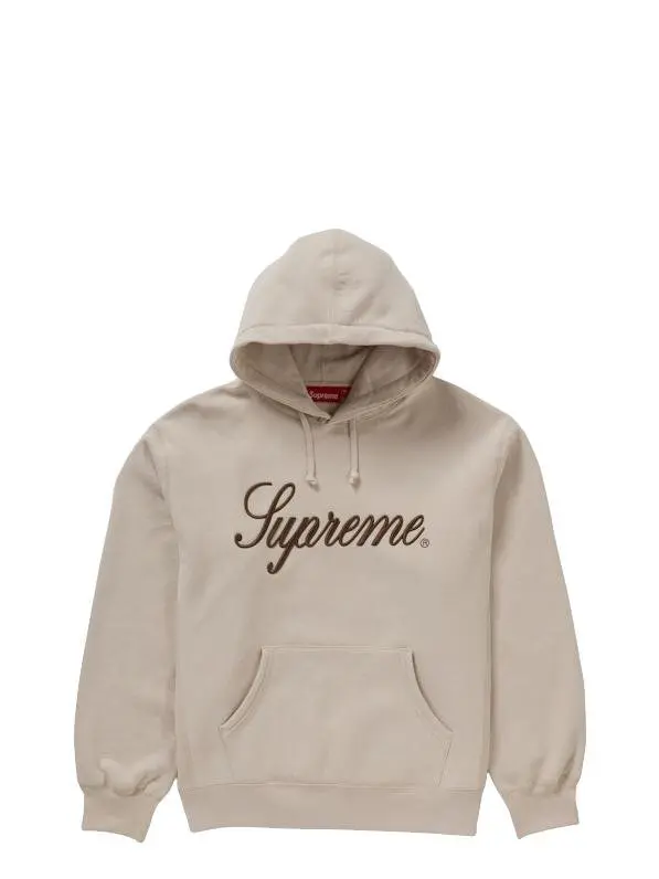 Supreme Embroidered Script Hooded Sweatshirt - Stone