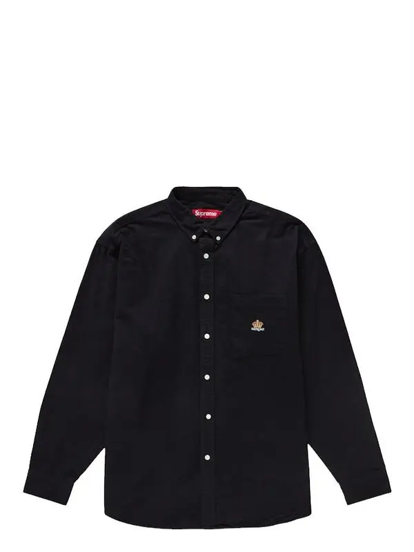 Supreme Loose Fit Flannel Oxford Shirt - Black