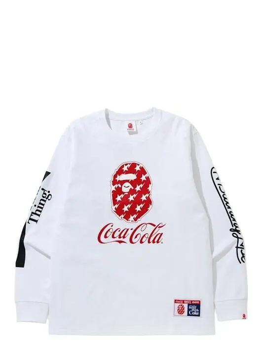 A BATHING APE X Coca Cola Long Sleeve Tee Shirt - White