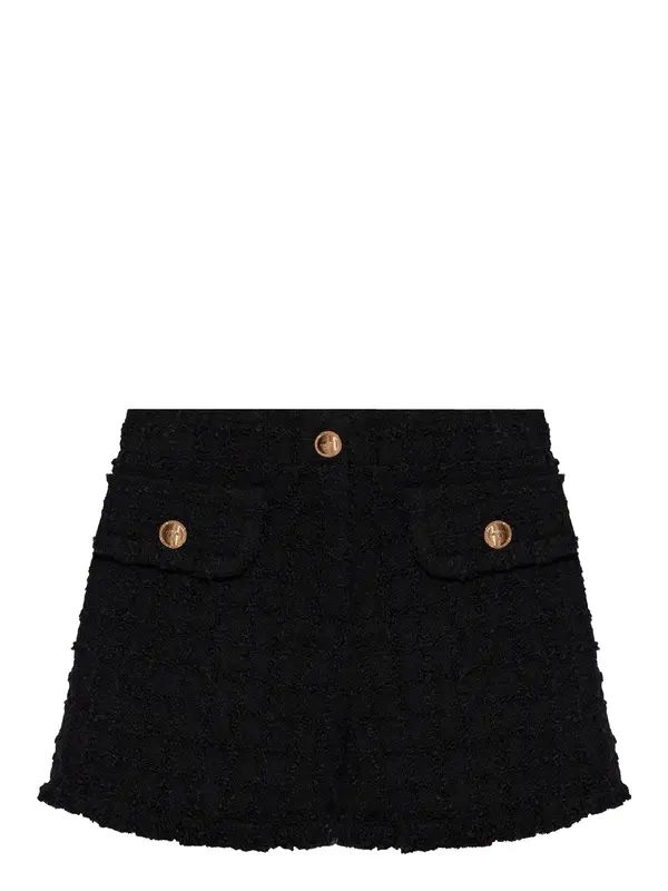 Versace Bouclé Tweed Shorts - Black