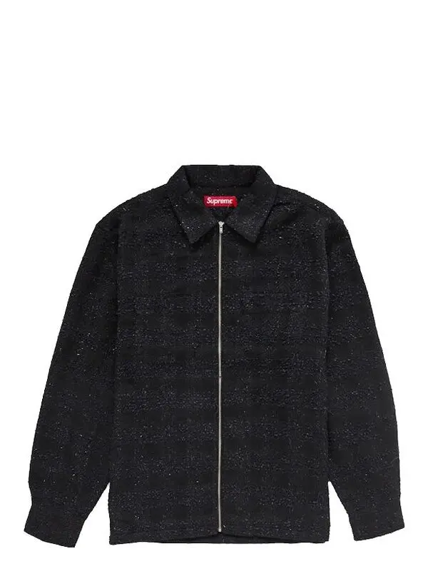 Supreme Boucle Zip Up Shirt - Black