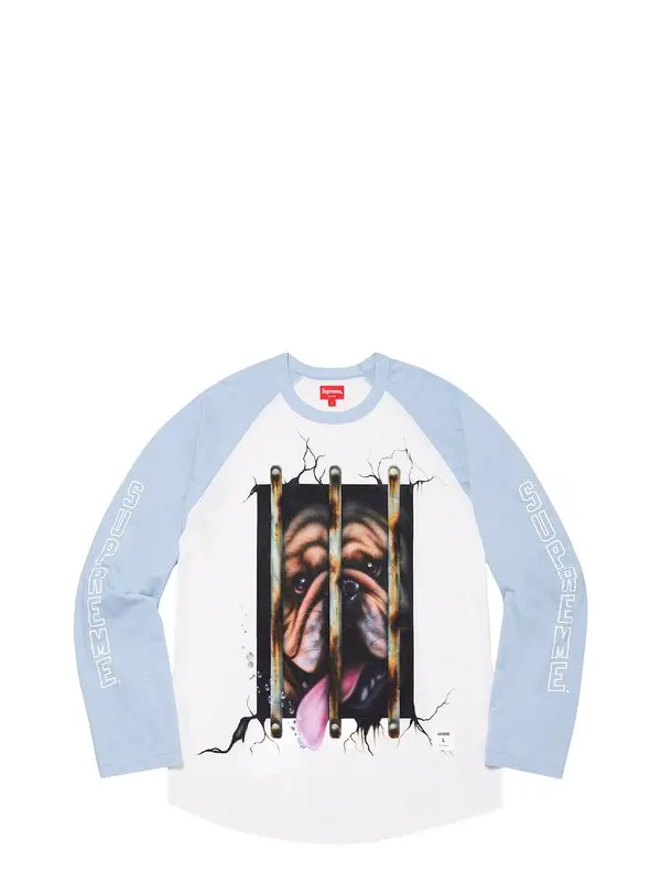 Supreme Dog Raglan Long-sleeve Top - Blue