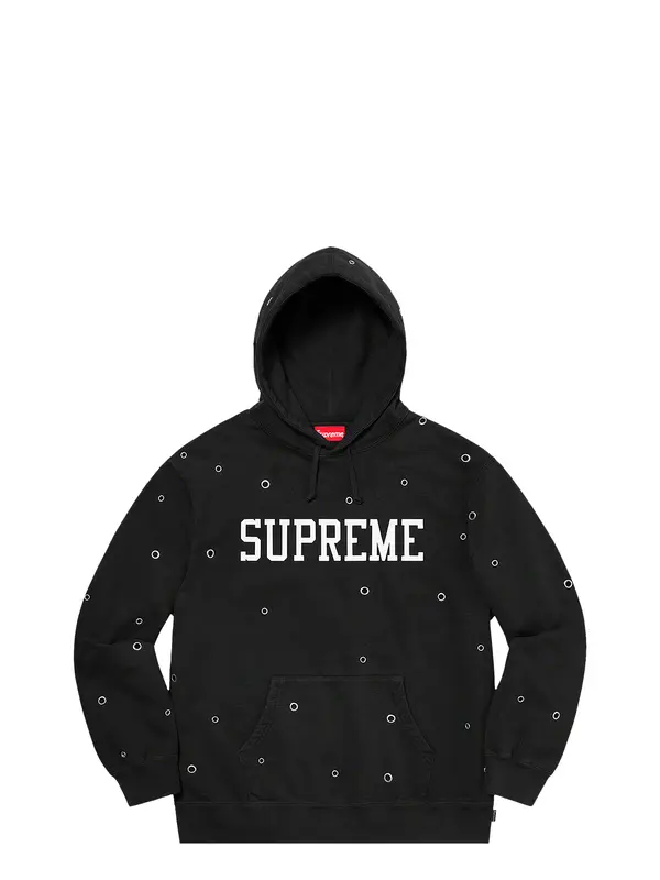 Supreme Eyelet Hooded Sweatshirt - Black