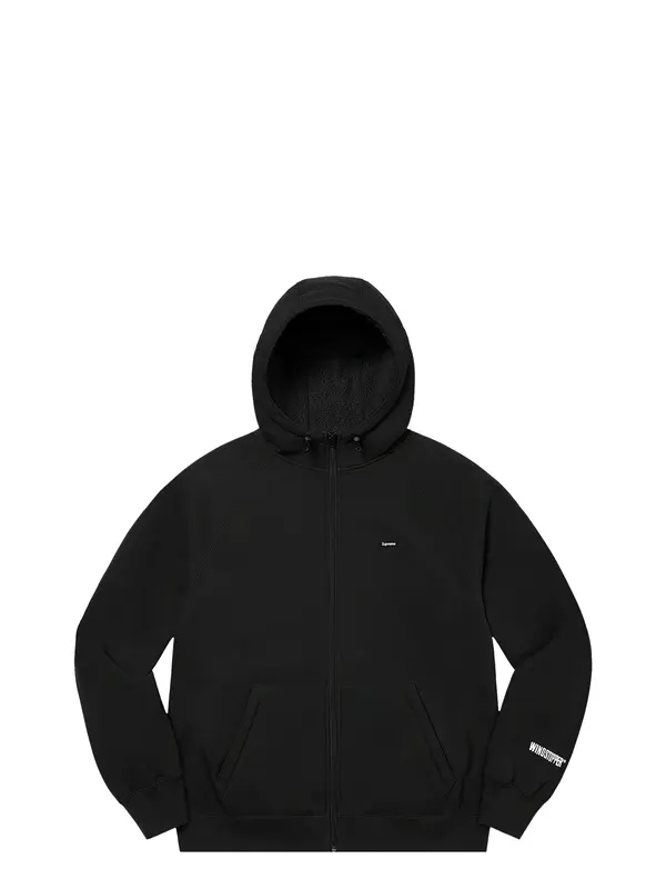 Supreme Windstopper Zip Up Hooded Sweatshirt - Black