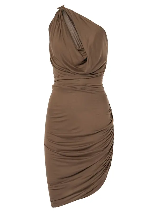Rick Owens Aaliyah Draped Midi Dress - Brown