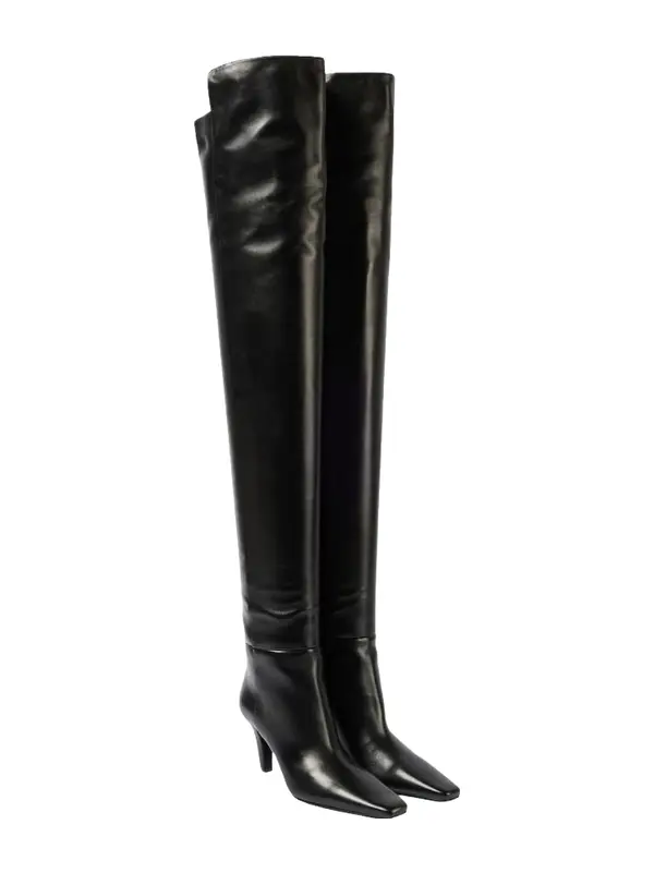 Saint Laurent Jill 75 Leather Over-the-knee Boots - Black