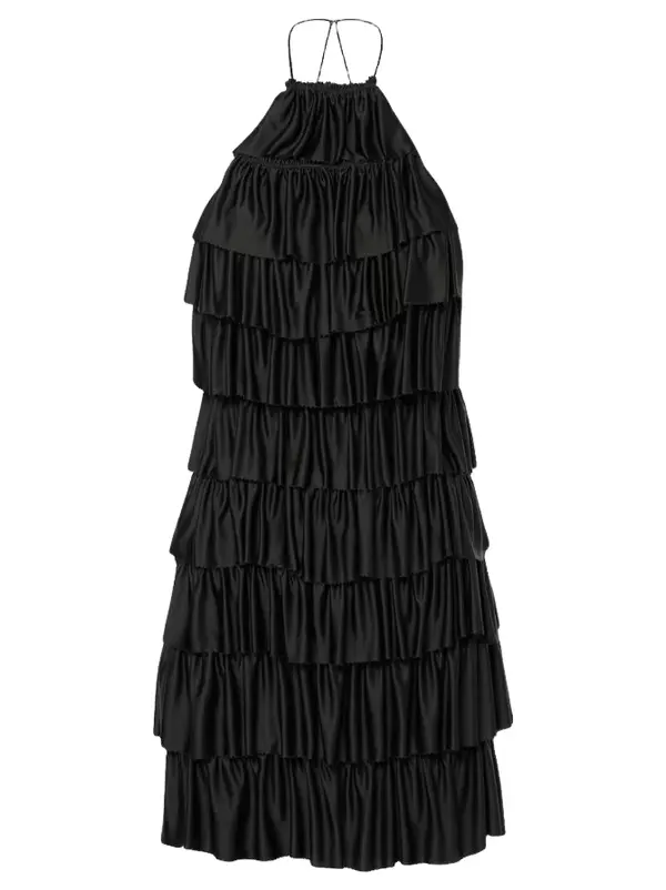 TOM FORD Ruffled Halterneck Minidress - Black