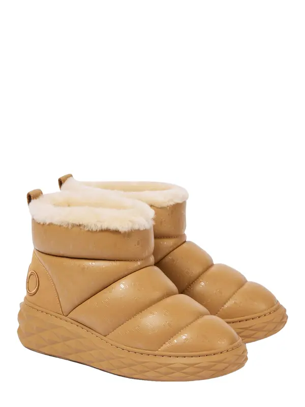 JIMMY CHOO Xan Leather Snow Boots - Brown
