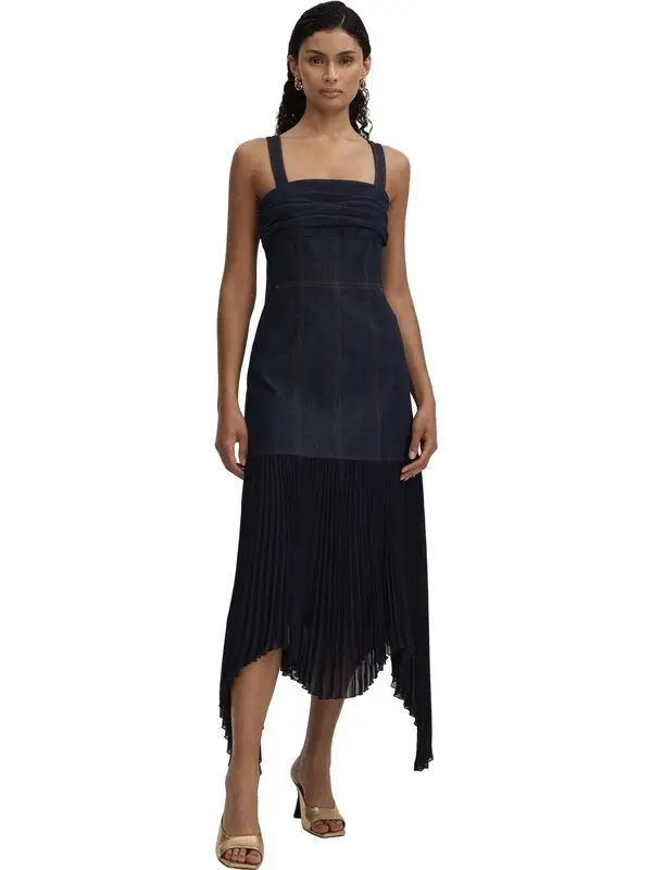 AMUR Hybrid Denim Maxi Dress - Indigo