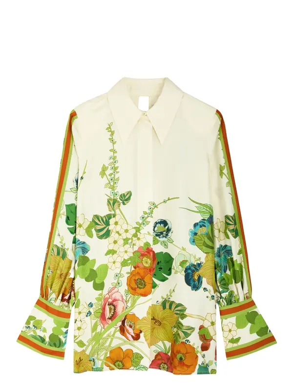 ALEMAIS Constance Floral-print Silk-satin Shirt - Multicoloured