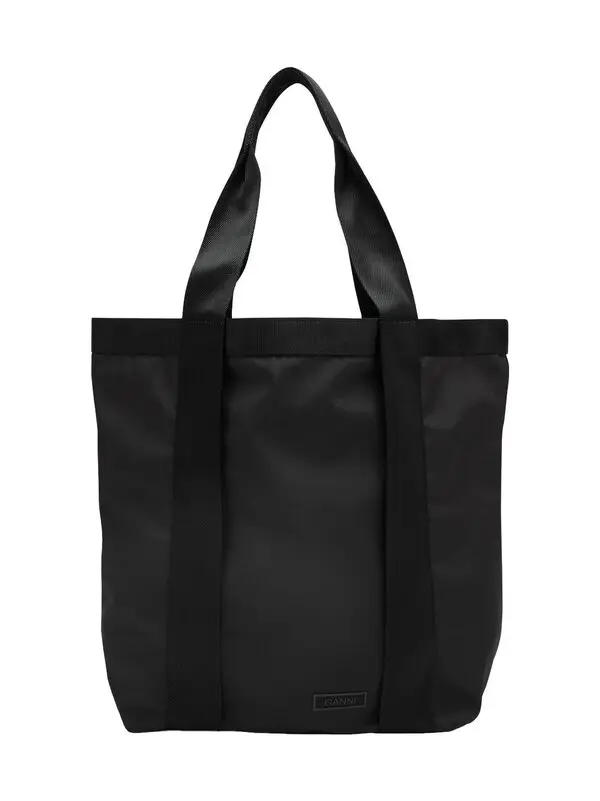 GANNI Recycled Nylon Tote Bag - Black