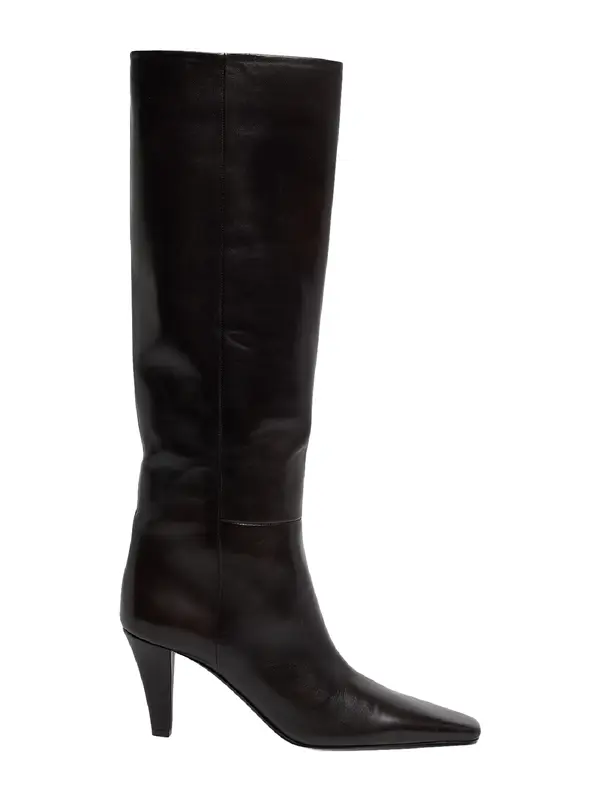 Saint Laurent Jill Knee High Boots - Dark Chocolate