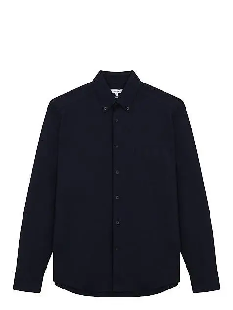 REISS Greenwich Slim-fit Long-sleeve Cotton Shirt - Navy