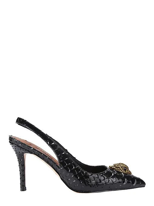 Kurt Geiger Belgravia Eagle-embellished Heeled Slingbacks - Blk/other