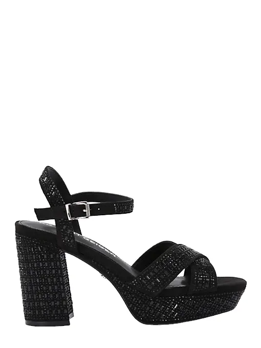 Kurt Geiger Fleur Bead-embellished Platform-heel Woven Sandals - Black