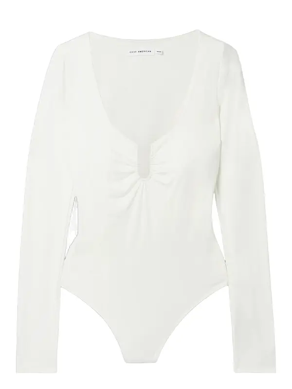 Good American Good Touch Stretch-jersey Bodysuit - Cream