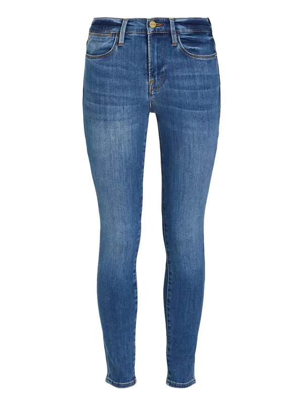 FRAME Le High Skinny High-rise Skinny Jeans - Mid Denim