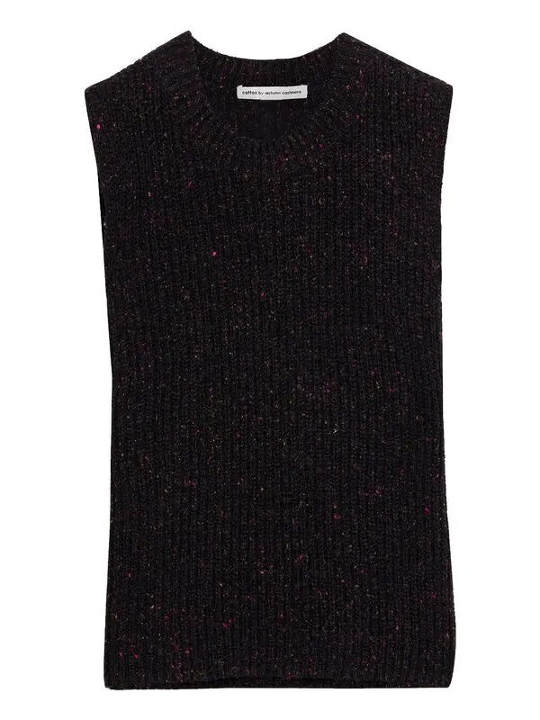 Autumn Cashmere Donegal Knitted Vest - Magenta