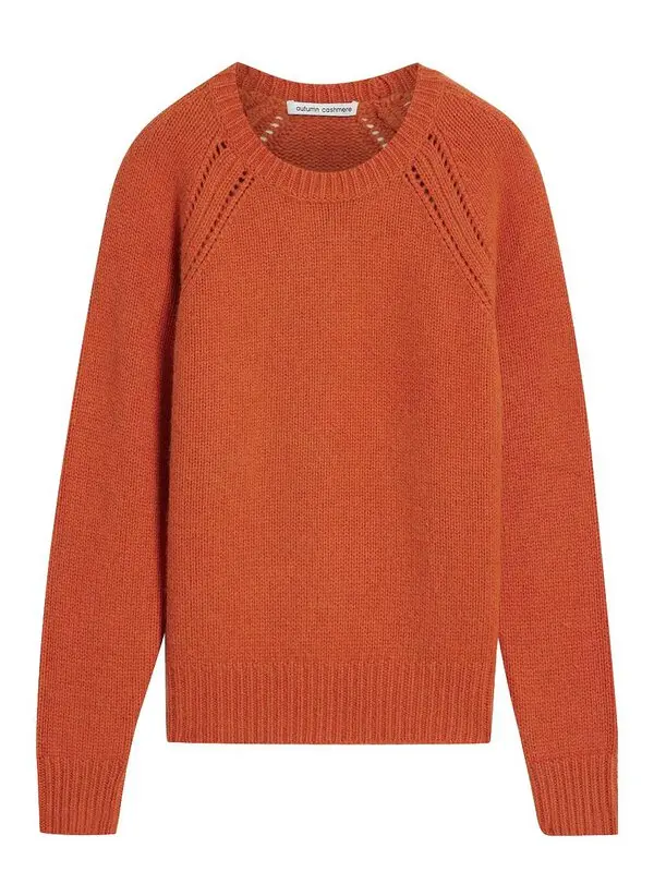 Autumn Cashmere Knitted Sweater - Orange