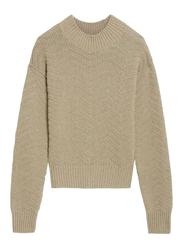Autumn Cashmere Jacquard-knit Cotton Sweater - Mushroom