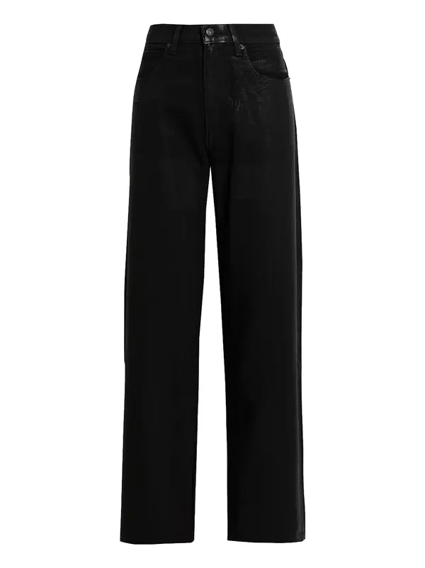 SLVRLAKE Devon Coated High-rise Straight-leg Jeans - Black