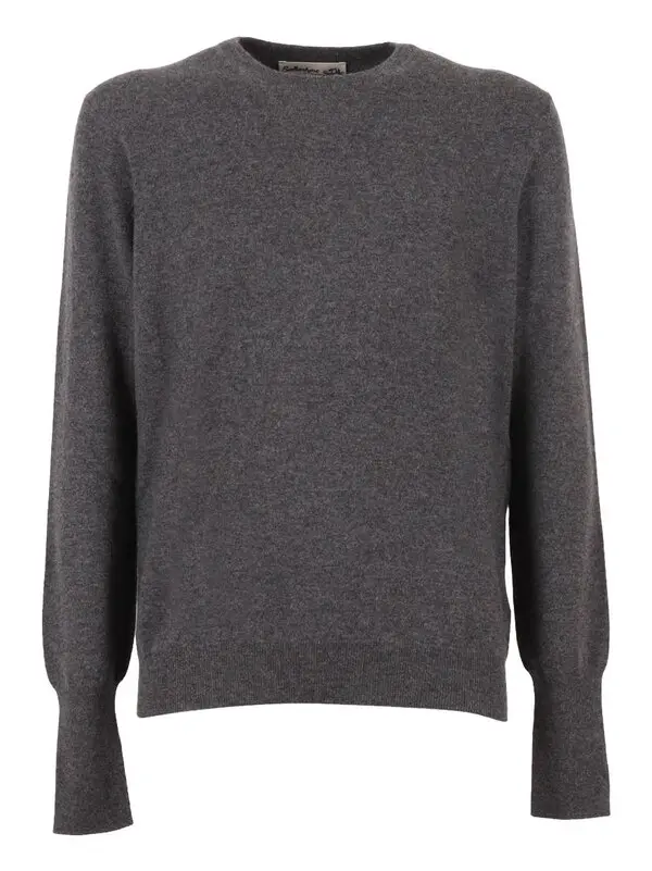 BALLANTYNE Round Neck Cashmere Pullover - Gray