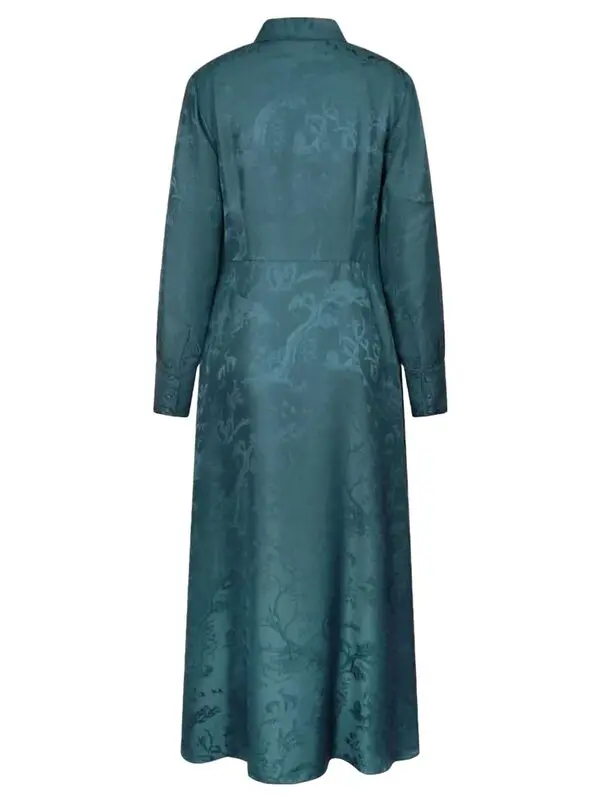 Shanghai Tang Winding Stream Party Silk Wrap Dress - Green