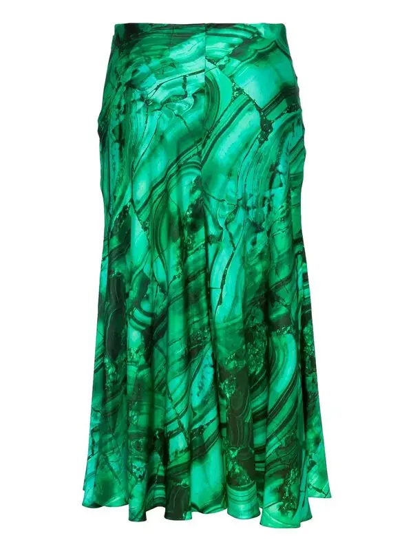 Roberto Cavalli Graphic Print Skirt - Green