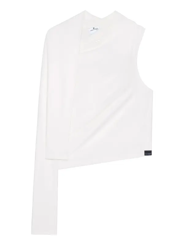 COURREGES Asymmetric Off-shoulder T-shirt - White