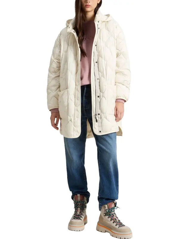 Woolrich Heritage Quilted Down Cape - White