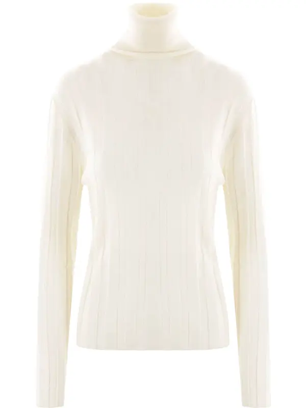 ALLUDE Ribbed-knit Jumper - White