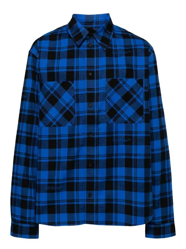 Off-White Cotton Shirt - Blue
