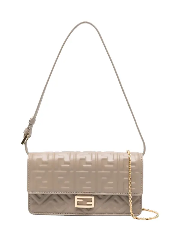 Fendi Baguette Shoulder Bag With Chain Strap - Neutrals