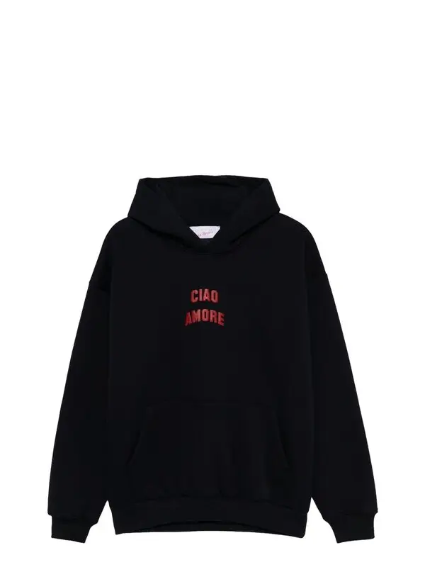 Giada Benincasa Ciao Amore-print Hoodie - Blue