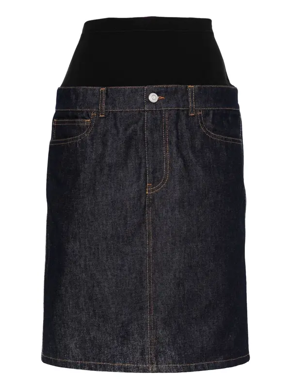Coperni Hybrid Denim Midi Skirt - Blue