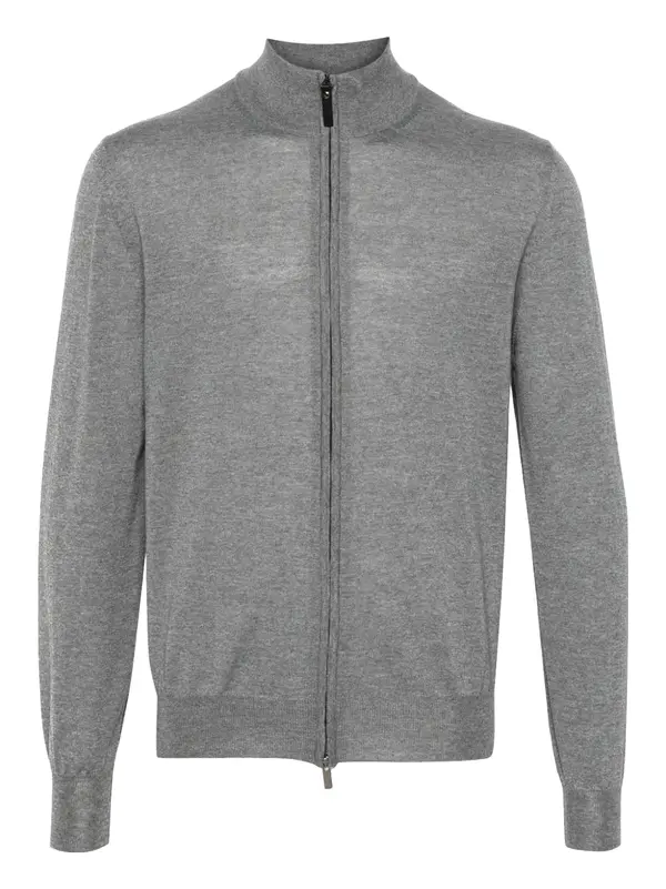 Canali Merino Wool Cardigan - Grey