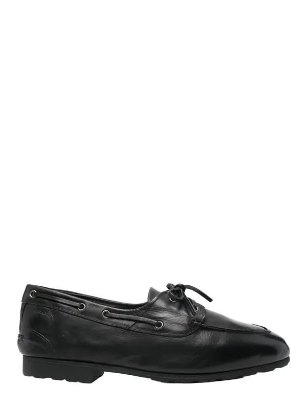 Bally Leather Boat Shoes - Black