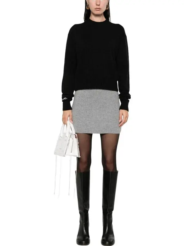Sportmax Ribbed-knit Mini Skirt - Grey