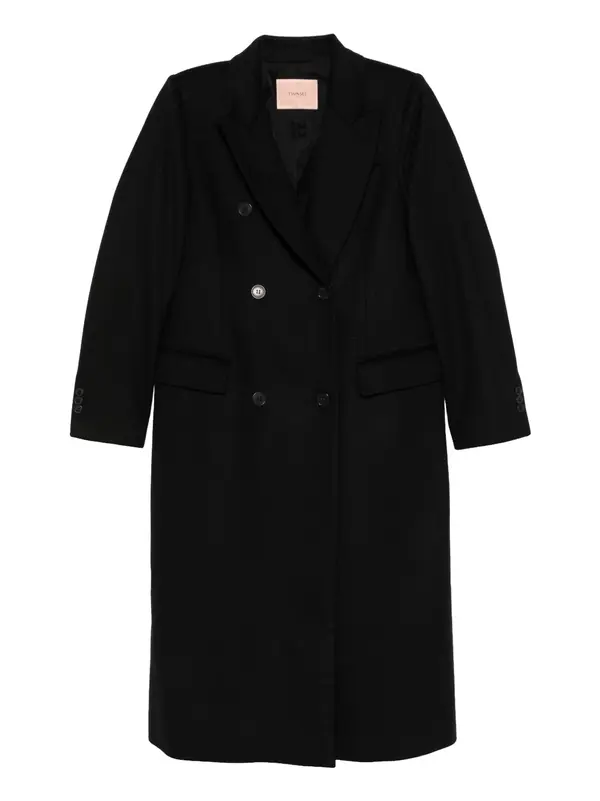 TWINSET Double-breasted Coat - Black