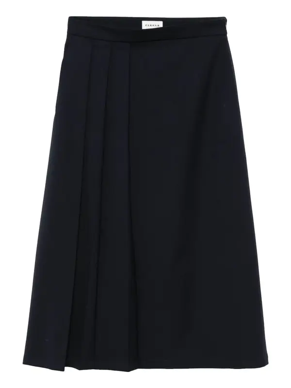 P.a.r.o.s.h Pleat-detail Midi Skirt - Blue