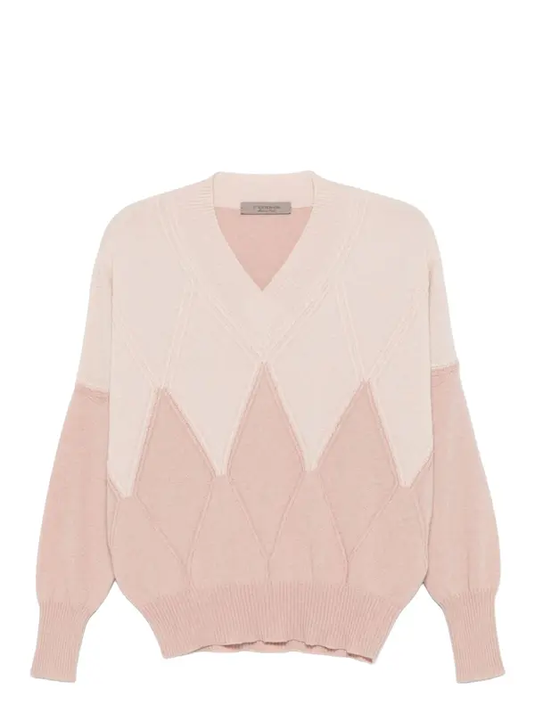 D.exterior Argyle-check Sweater - Pink