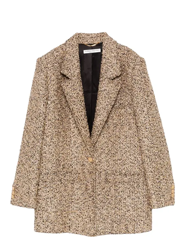 Alessandra Rich Lurex Tweed Blazer - Black