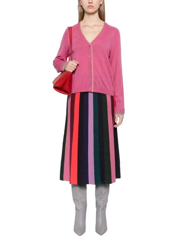 Paul Smith Striped Midi Skirt - Blue