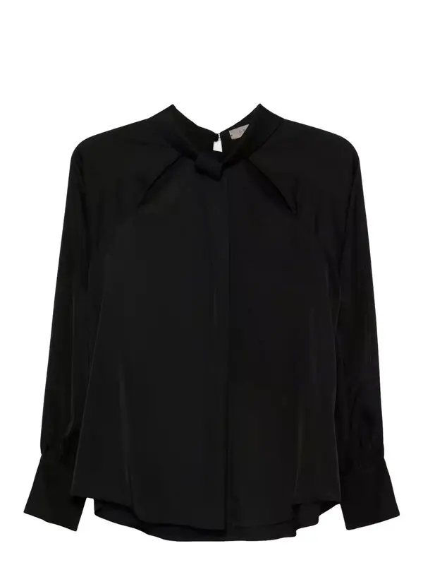 D.exterior Satin Blouse - Black