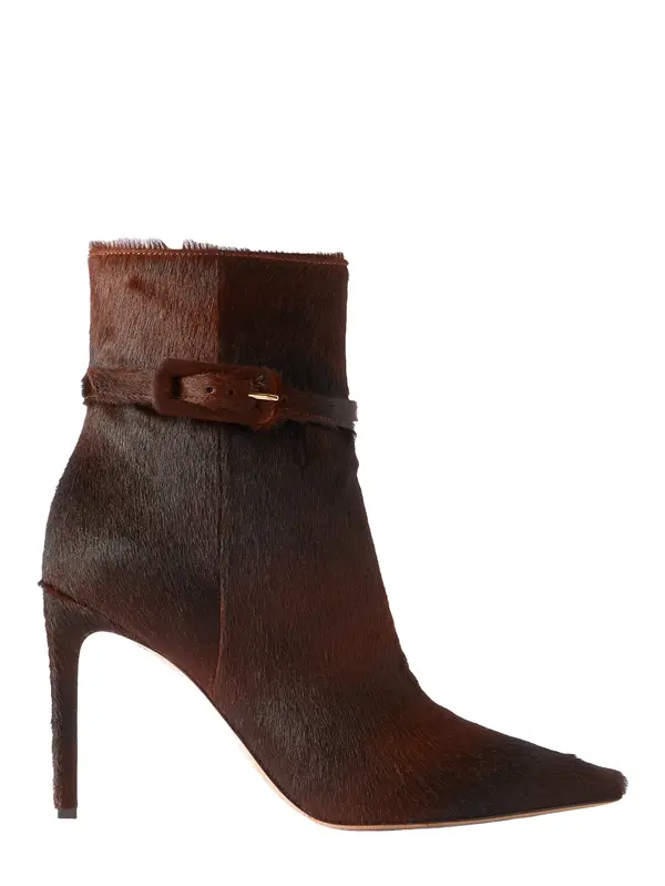 GIANVITO ROSSI Linsay 95 Calf Hair Ankle Boots - Brown