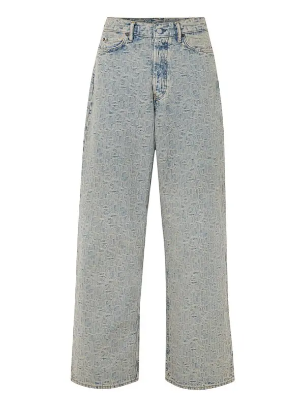 Acne Studios 1981 Denim-jacquard Low-rise Wide-leg Jeans - Blue